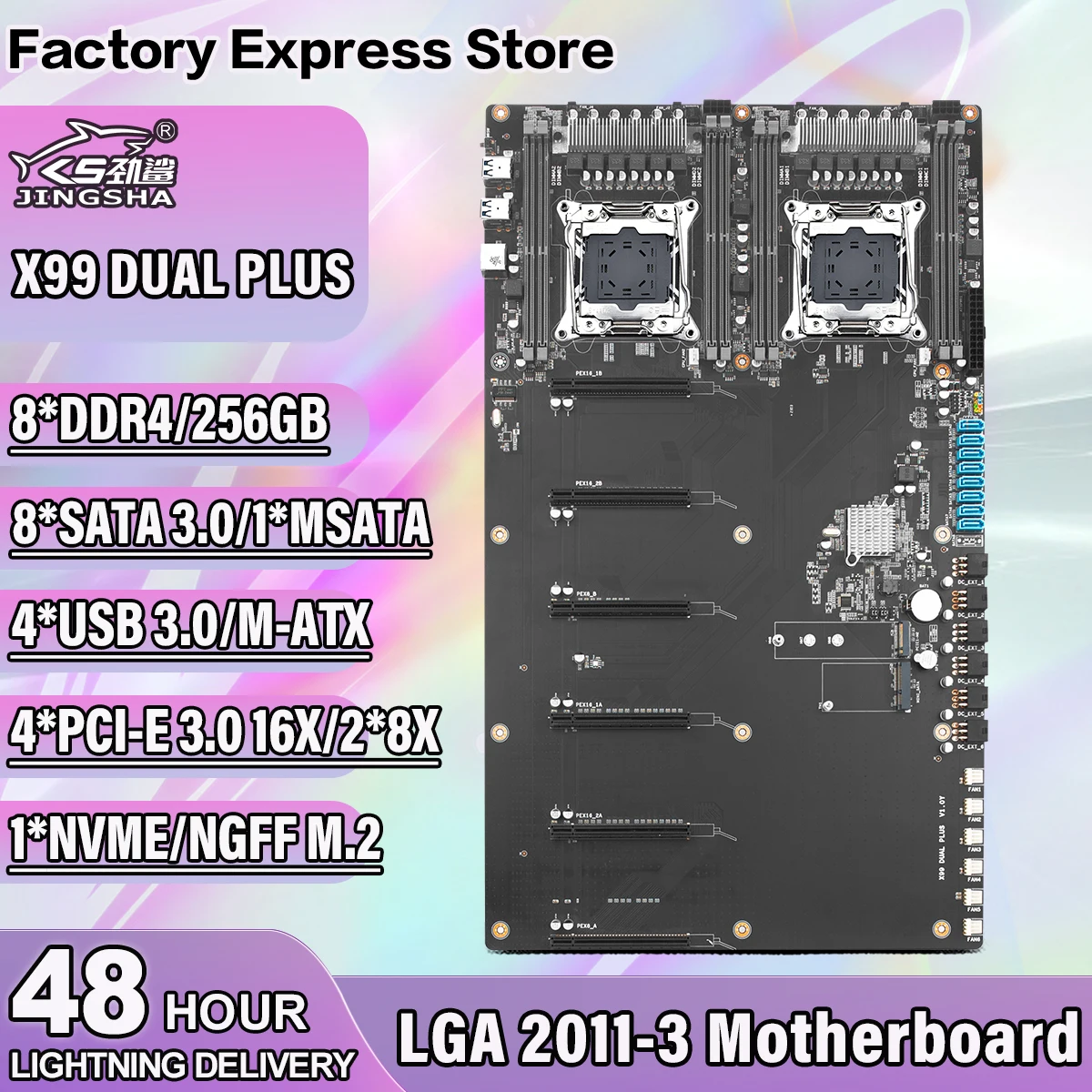 X99 Dual Plus Mining Motherboard Lga 2011 3 V3v4 Cpu Socket Usb 3 0 To