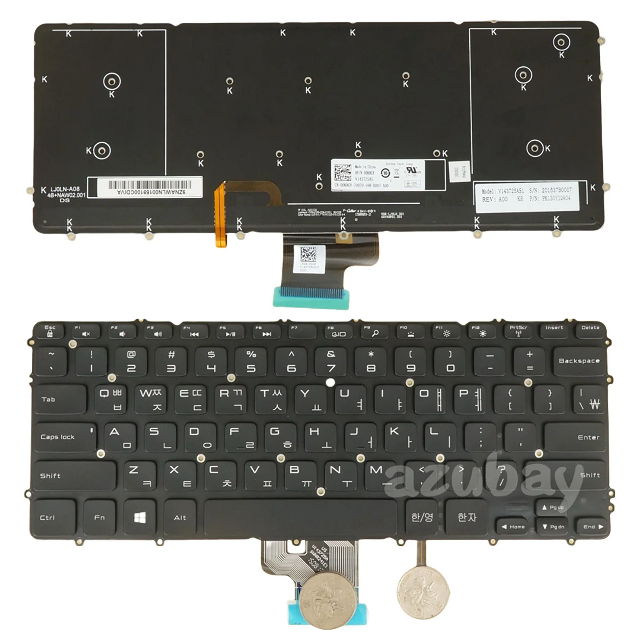 Korean KR & US Keyboard for Laptop Dell XPS 15 9530, Precision M3800 ...