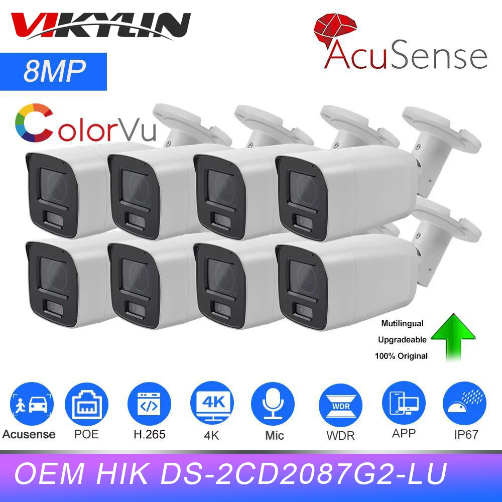 Hikvision 8mp Colorvu Bullet Ip Camera Ds-2cd2087g2-lu Build In Mic ...