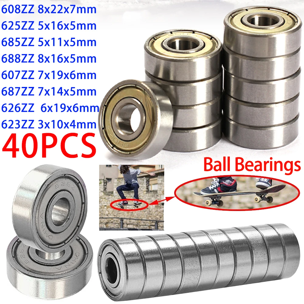 10-40pcs Ball Bearings 608ZZ 623ZZ 626ZZ 687ZZ 607zz Deep Groove Miniature Bearings For ...