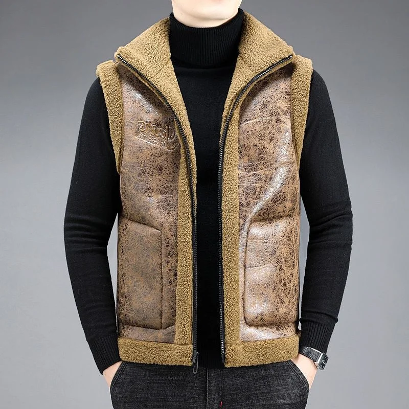 Double-sided Jacket Vest For Men High Quality Warm Fashion Casual Gilet ...