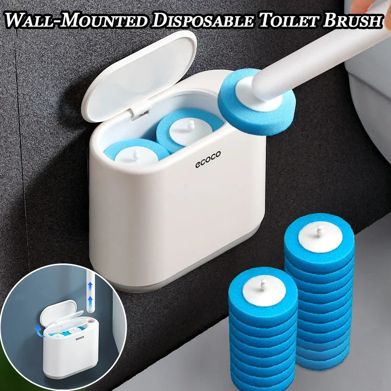 Disposable-Toilet-Brush-with-Cleaning-Liquid-Wall-Mounted-Cleaning-Tool ...