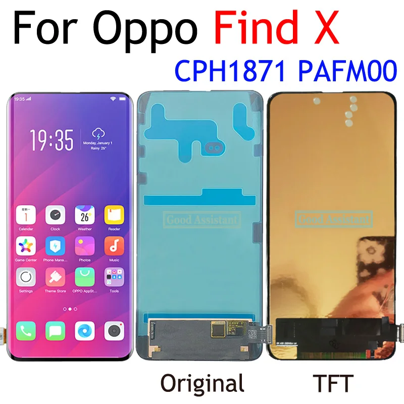 Original AMOLED / TFT Black 6.42 Inch For Oppo Find X CPH1871 PAFM00 LCD Display Touch Screen ...