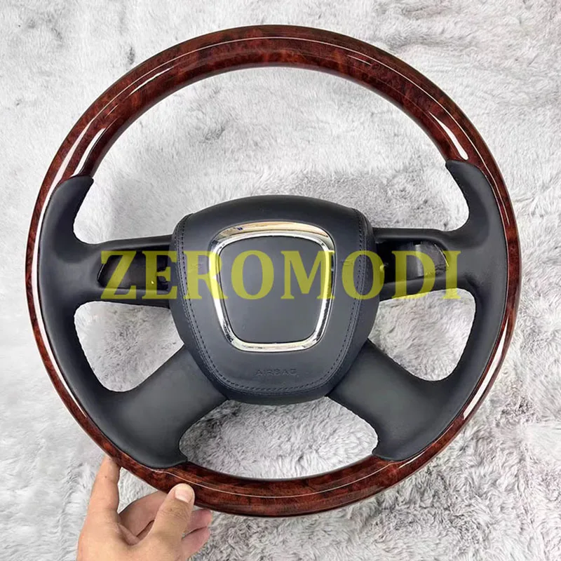 For Audi A3 A4 A4L A5 A6 A6L C6 A7 A8 D3 A8L Q5 Q7 Walnut Wood Steering ...