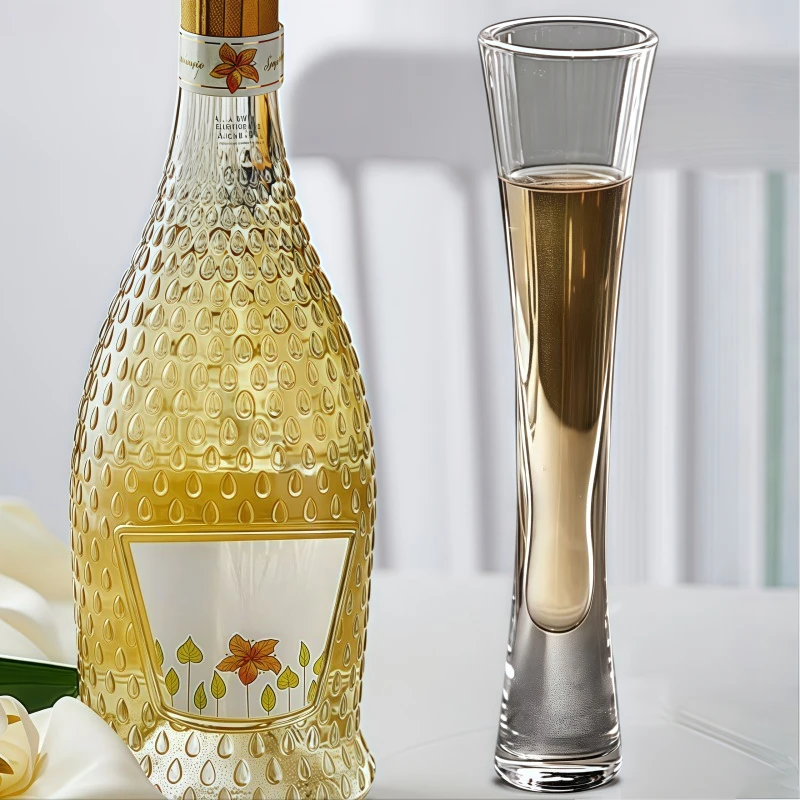 Handleless Champagne Glasses Glitter Flutes Clear Cups Bubble Wine ...