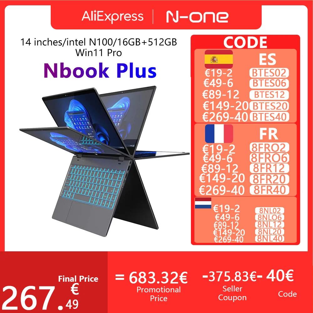 N-ONE-Nbook-Plus-14-1inch-Laptop-Windows-11-Pro-Touch-Screen-Intel-N100 ...