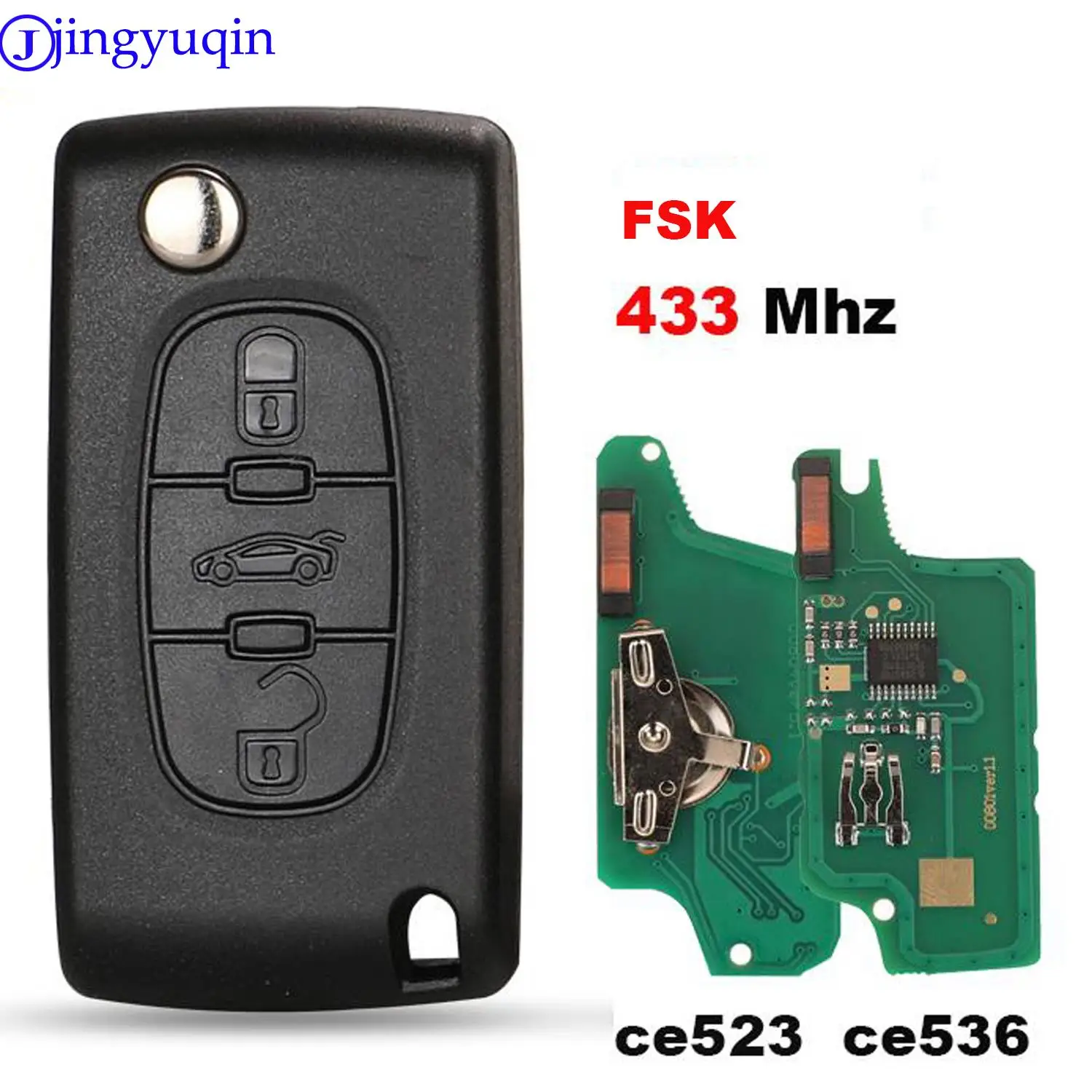 jingyuqin-433Mhz-FSK-Key-For-Peugeot-207-307-407-208-308-408-607-For ...