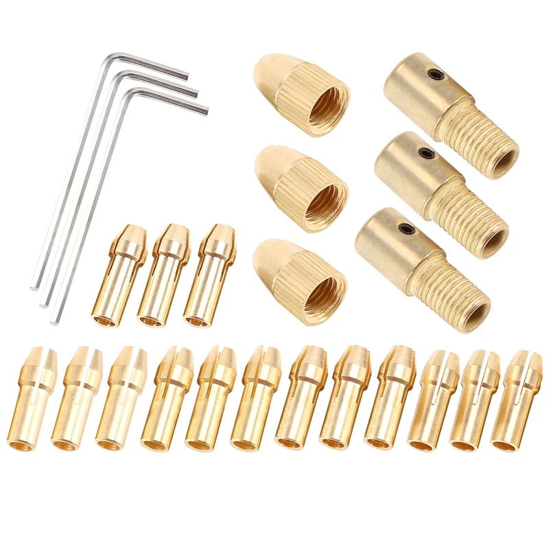 3-Sets-0-5-3Mm-Brass-Drill-Chuck-Small-Electric-Drill-Bit-Collet-Fit ...