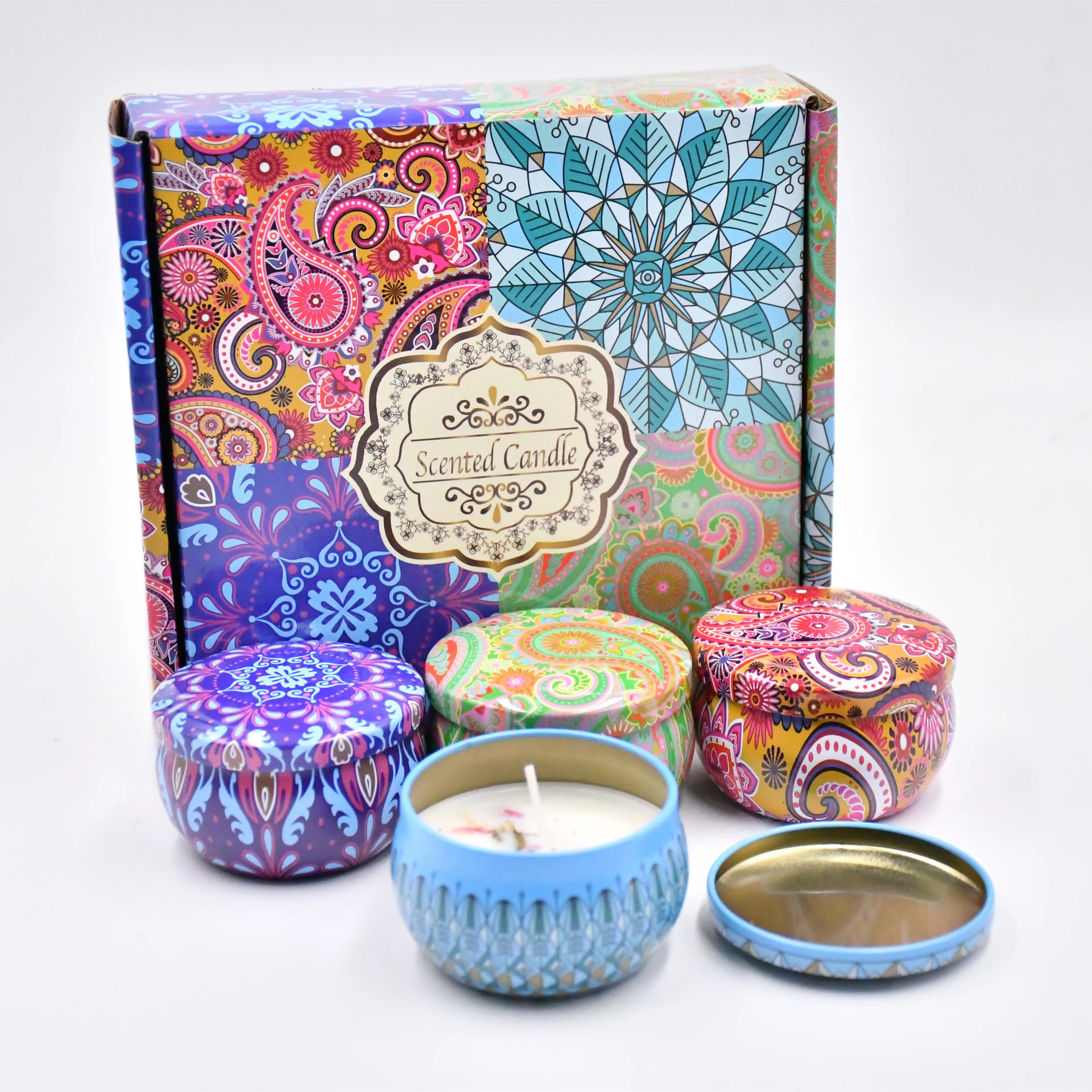 Set-Of-4-Scented-Candle-Boxes-4-Fragrances-Candles-For-Stress-Relief ...