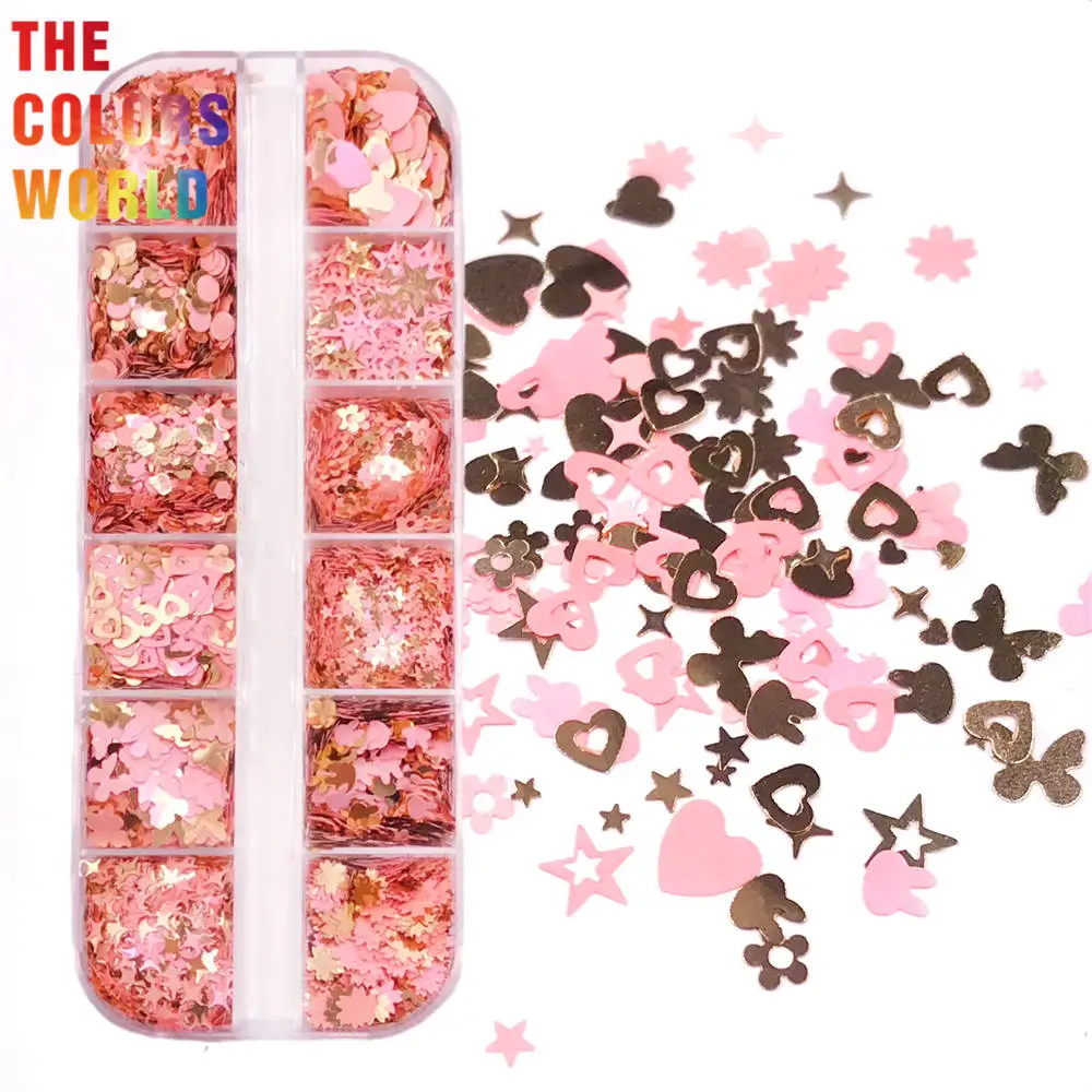 TCT-786-Gold-And-Pink-Colors-Nails-Glitter-Nail-Art-u-as-Accessories ...