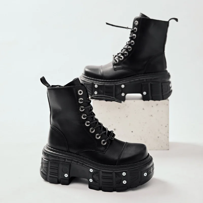 Omet-Botas-de-plataforma-de-Metal-pesado-para-motocicleta-para-hombre-y ...