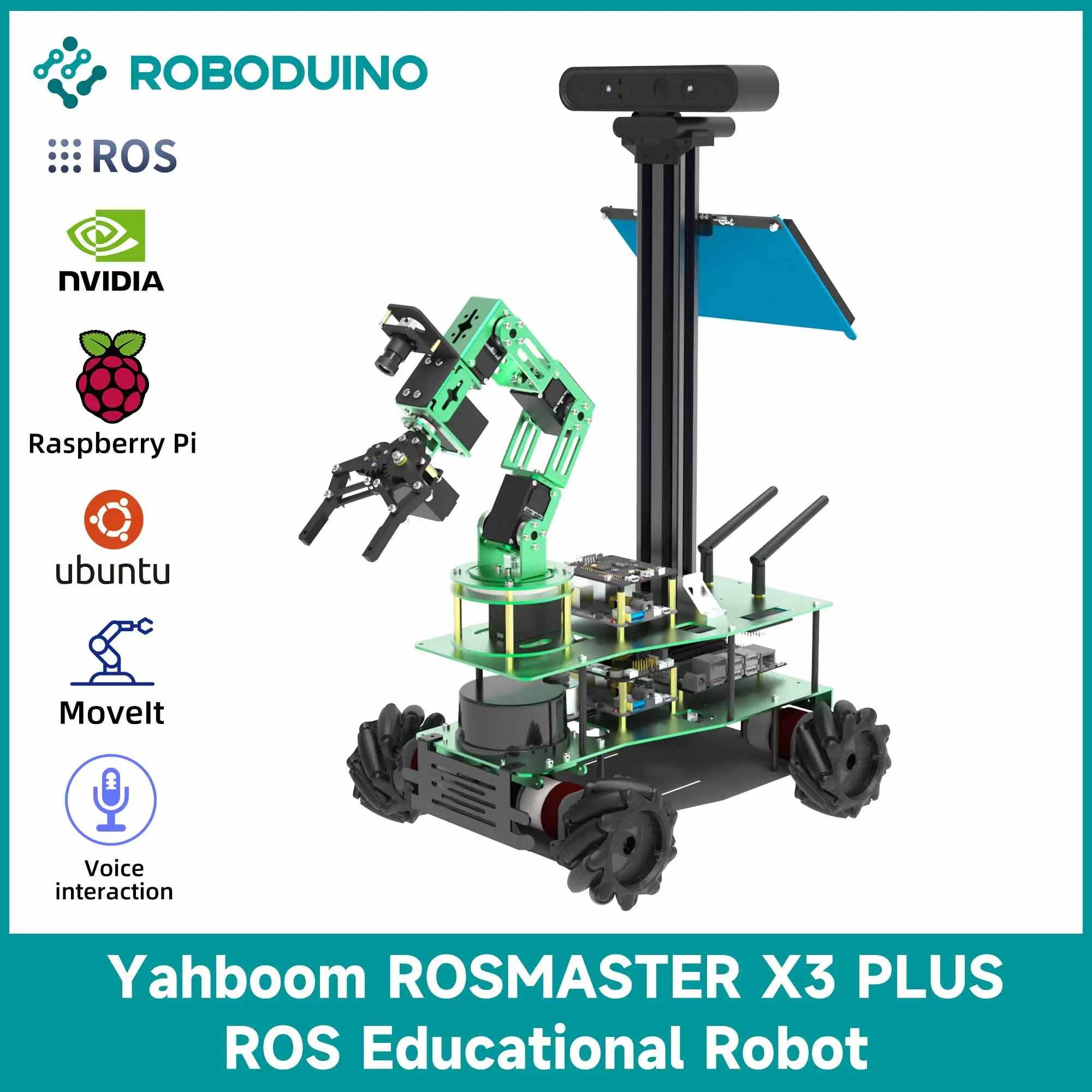 Rossmasterx3 PLUS Mecanum ROS Robot Car Para Jetson RaspberryPi Kit ...