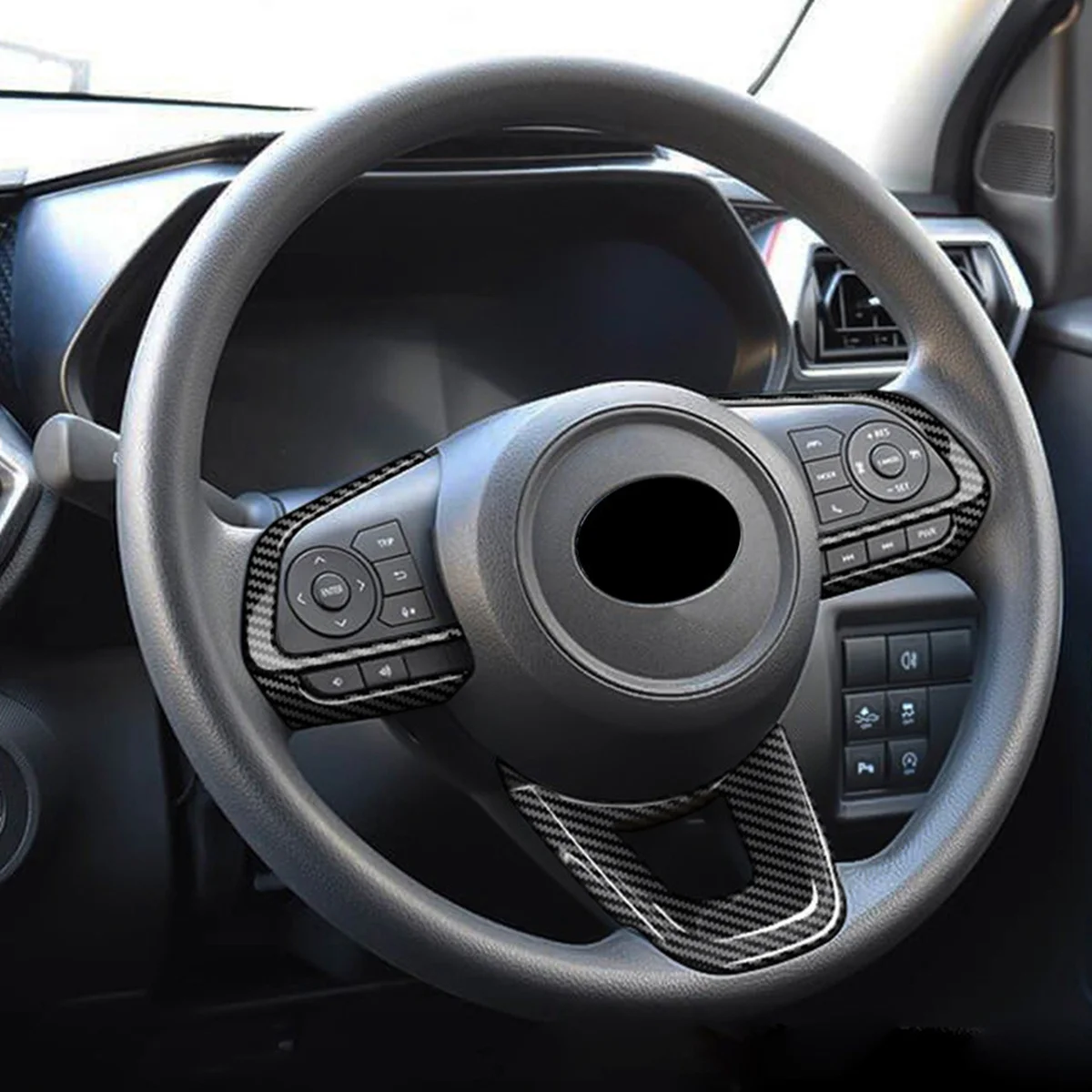 3Pcs-Set-Carbon-Fiber-Car-Steering-Wheel-Decoration-Cover-Trim-Sticker ...