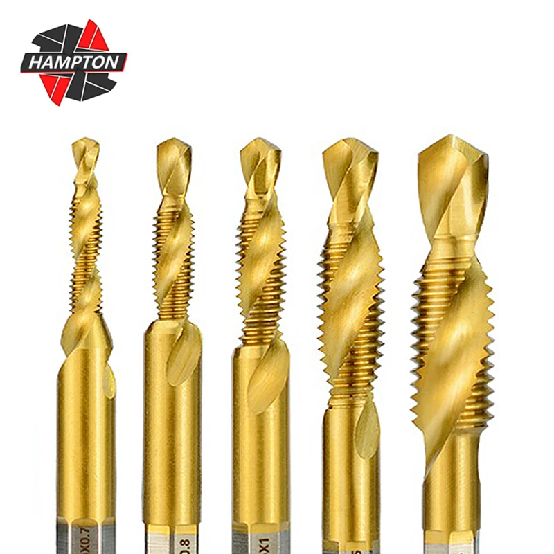 HAMPTON Combined Tap And Drill With Automatic Center Punch Hex Shank