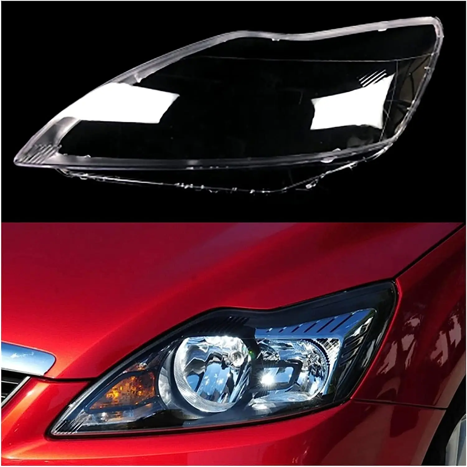 1-Pair-Car-Front-Headlamp-Headlights-Lens-Cover-For-Ford-Focus-2009 ...