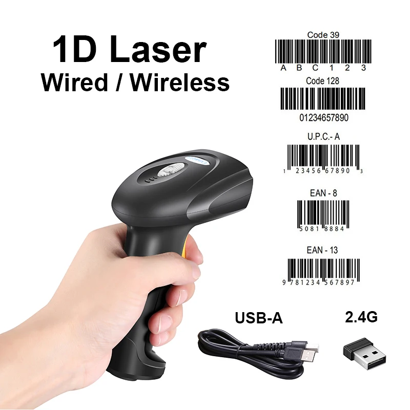 Barcode-Scanner-Handle-1D-Laser-USB-2-4G-Wireless-Barcode-Reader-with-2 ...
