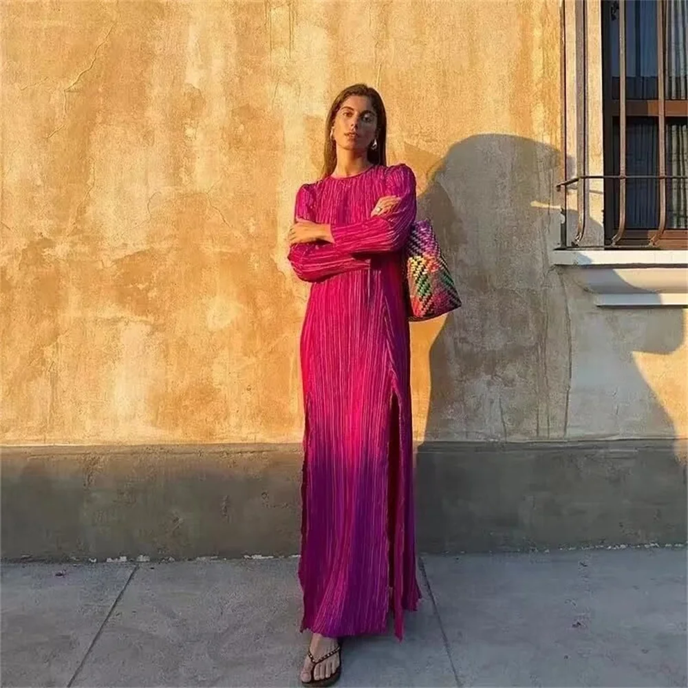 UNIZERA2024-Summer-New-Product-Women-s-Fashion-Slim-Fit-Round-Neck-Long ...