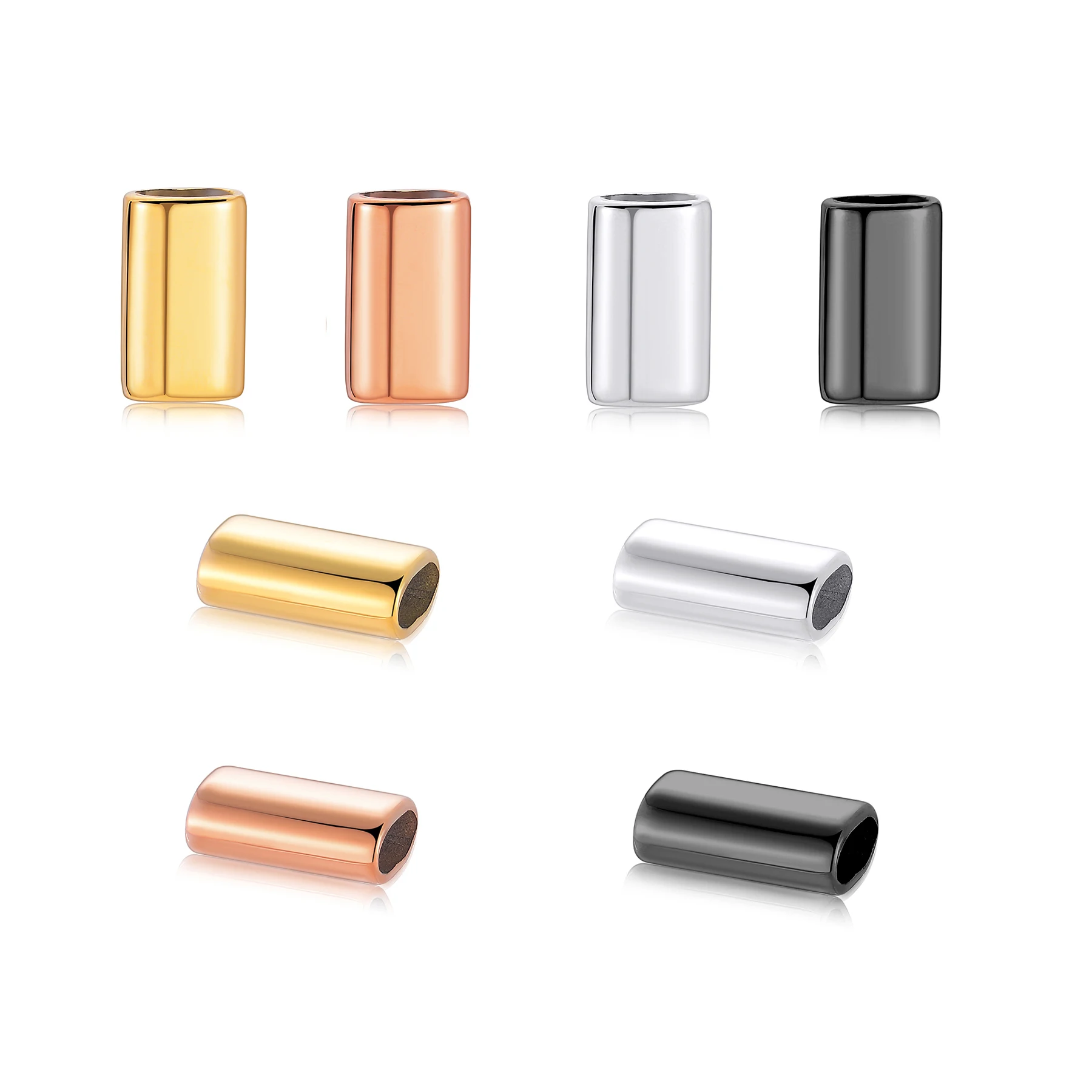 6PCS Stainless Steel Charm Slider Spacer Beads Metal Big Large Hole for ...