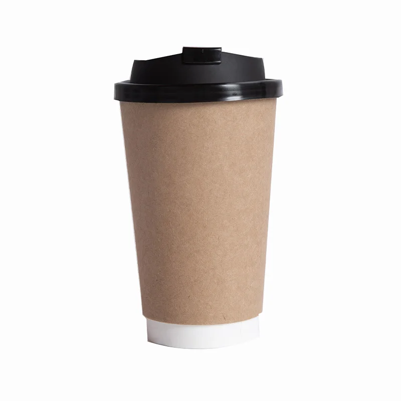 100pcs/pack 4/8/12oz Disposable Coffee Cup Kraft Paper Cup Double Layer ...