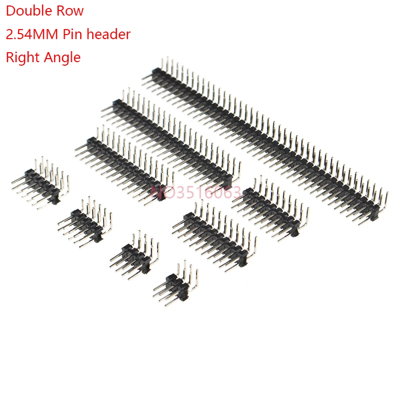 10PCS Double row MALE 2.54MM PITCH Right Angle PIN Header connector 2*2 ...