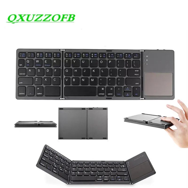 New-Folding-Bluetooth-Keyboard-Wireless-Foldable-Touchpad-Keypad-for ...
