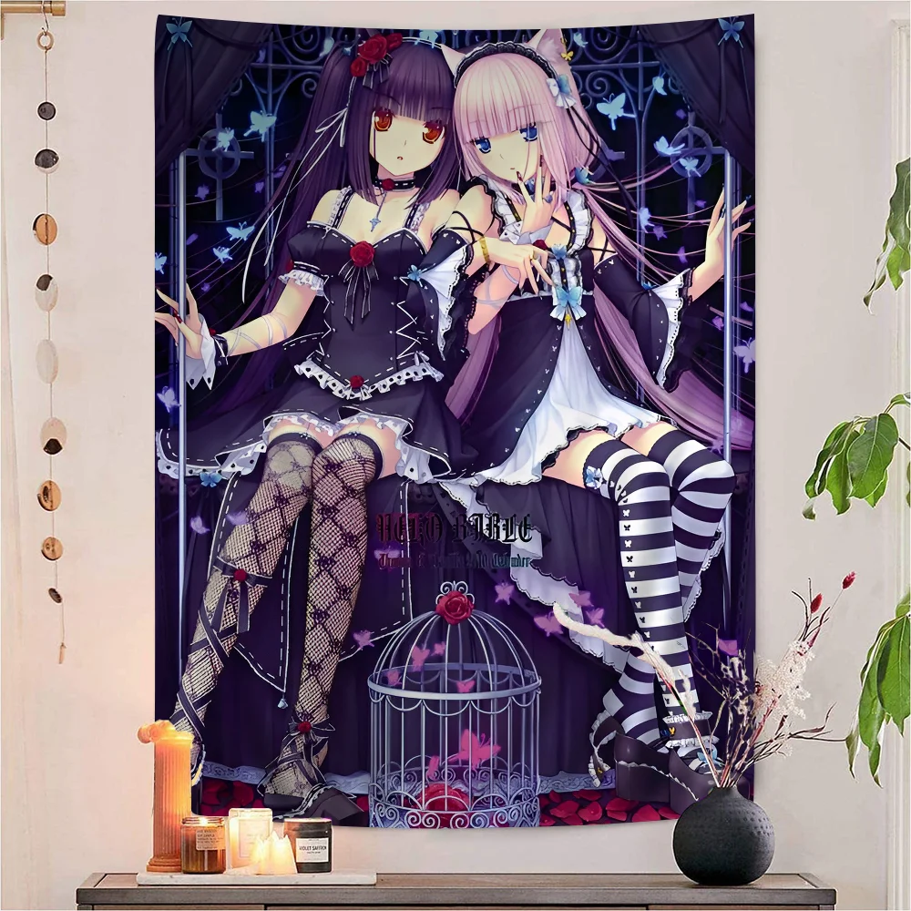 Anime Nekopara Movie Sticky DIY Wall Tapestry Hippie Flower Wall ...