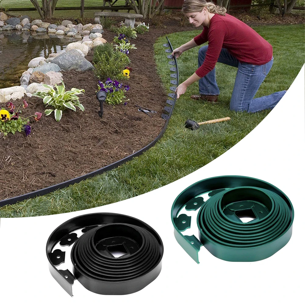 Plastic-Edging-Border-for-Garden-Lawn-Border-Landscape-with-30 ...