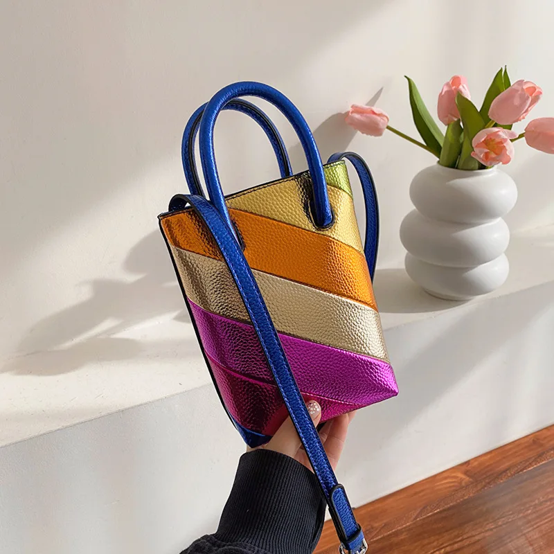 Contrasting-Colors-Stripe-Design-Fashion-Retro-Women-Handbags-and ...