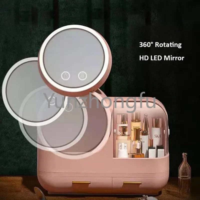 Hot Sale Dust Proof Portable Cosmetic Jewelry Storage Box With Led
