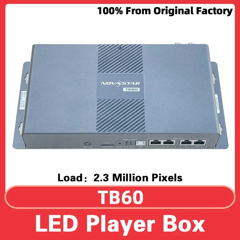 LED 디스플레이 화면 Novastar TB60 멀티미디어 재생 박스 USB 포트 WiFi HDMI 컨트롤러 HUB75 풀 컬러 ...
