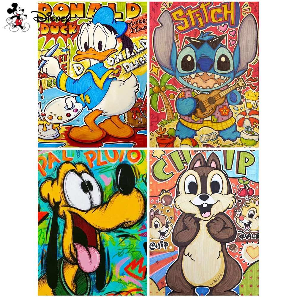 Disney-Lilo-e-Stitch-Cartoon-Pintura-Diamante-Pato-Donald-Pluto-Mosaico ...