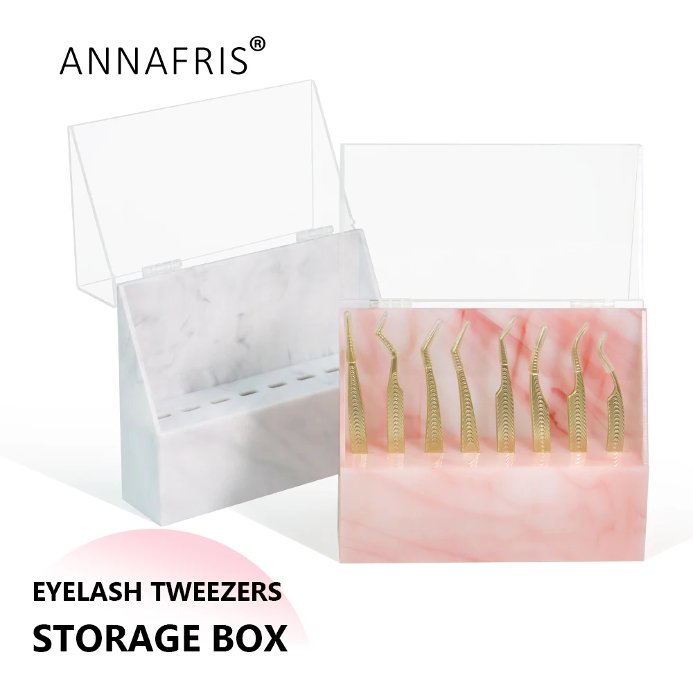 ANNAFRIS Eyelash Extension Tweezers Storage Box 8 Holes Holder Acrylic ...