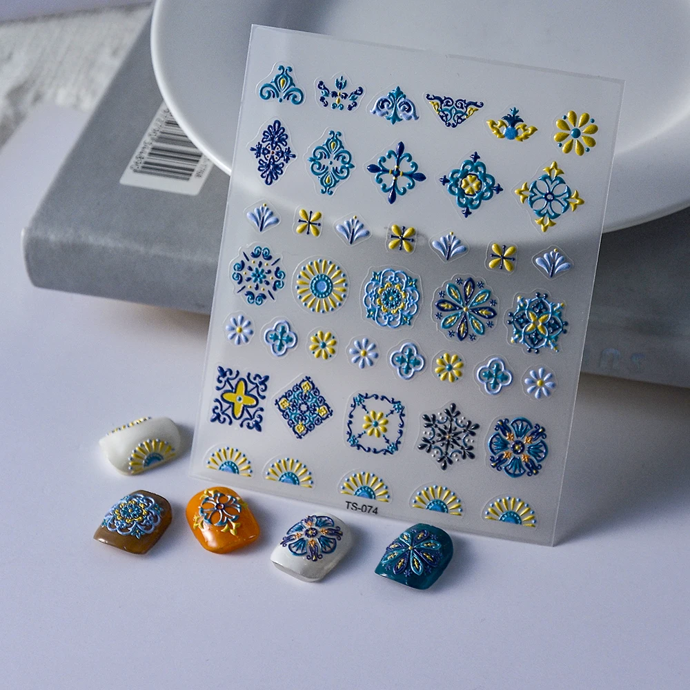 Elegant-Bohemia-Design-5D-Nail-Stickers-Nails-Transfer-Sliders-Embosses ...
