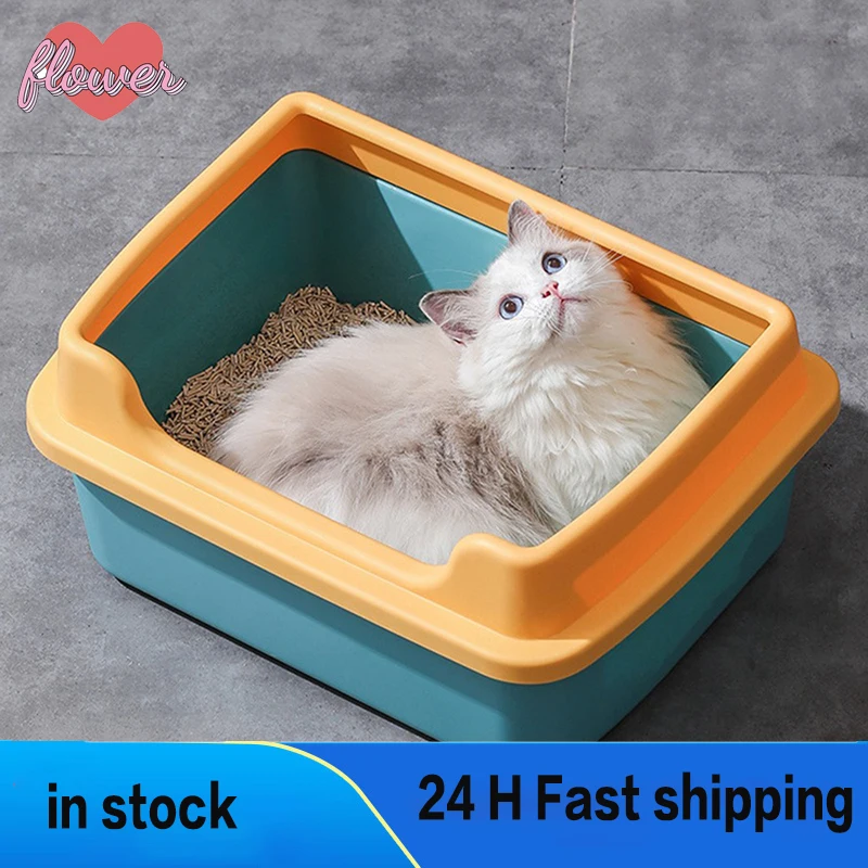 New-Pet-Litter-Box-Semi-closed-Splashproof-Cat-Toilet-Large-Capacity ...