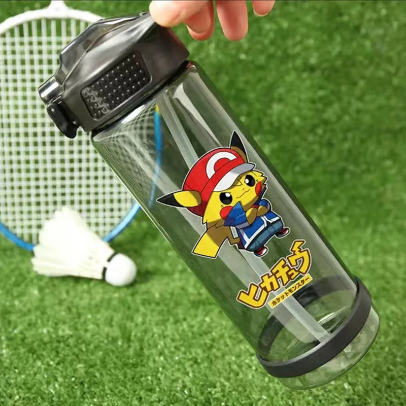 Pokemon Pikachu Anime Figures Cartoon Sports Cup Couple Water Cup with ...