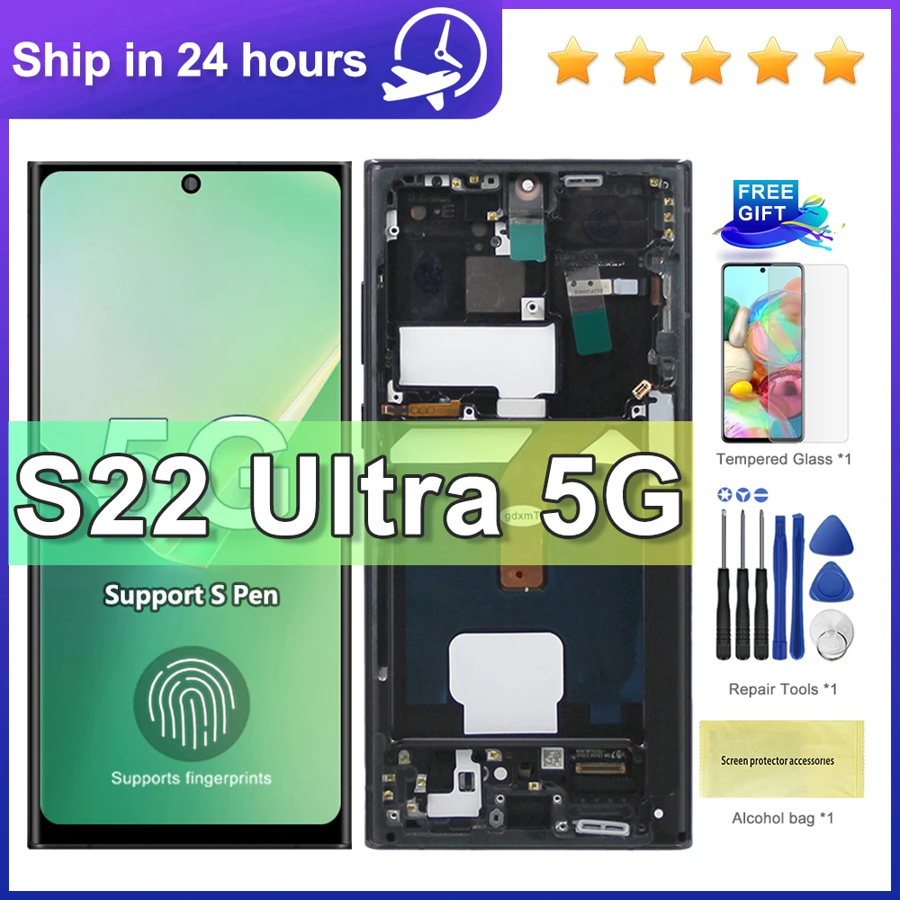 S22-Ultra-Super-AMOLED-Screen-for-Samsung-S22-Ultra-5G-S908B-S908B-DS ...