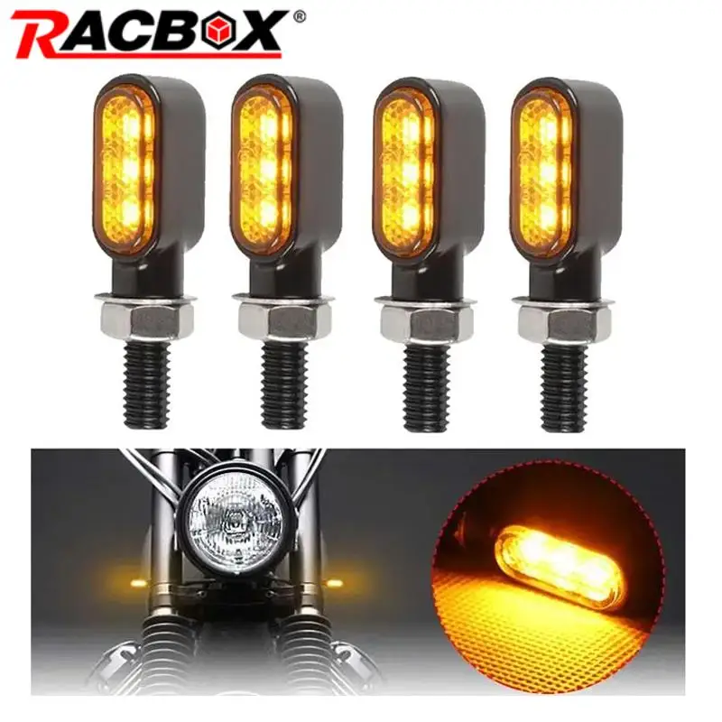 8mm Mini Led Motorcycle Turn Signal Light Lamp Indicators Blinker Amber ...