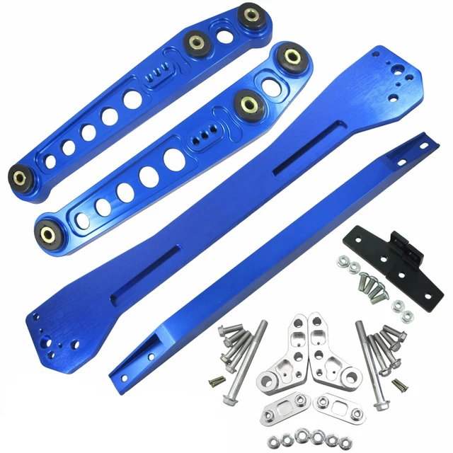 Rear Subframe Brace Tie Bar Lower Control Arm Complete kit For Honda Civic EK 96-00 Black Silver ...