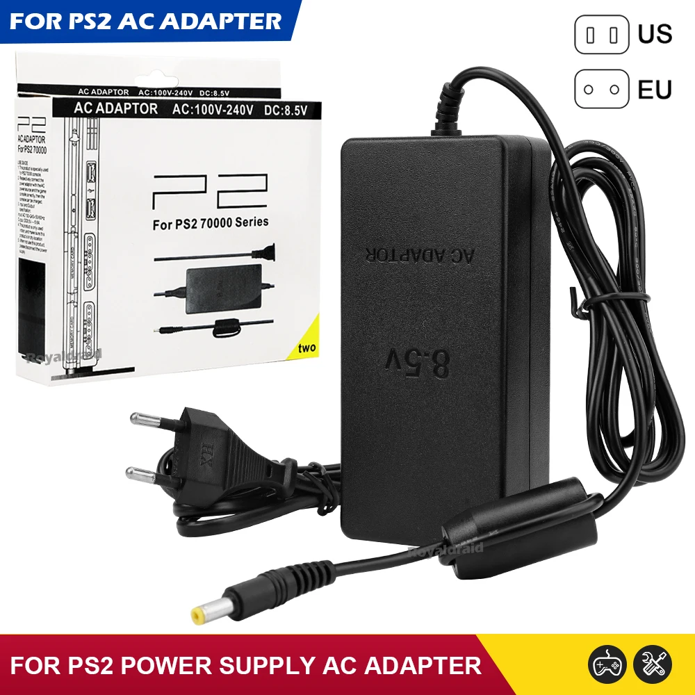 NEW-EU-US-Plug-Power-Supply-For-PS2-Replacement-AC-Adapter-Charger ...
