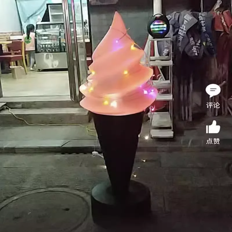 Ice-cream-model-ornaments-ice-cream-glowing-light-box-cones-display ...