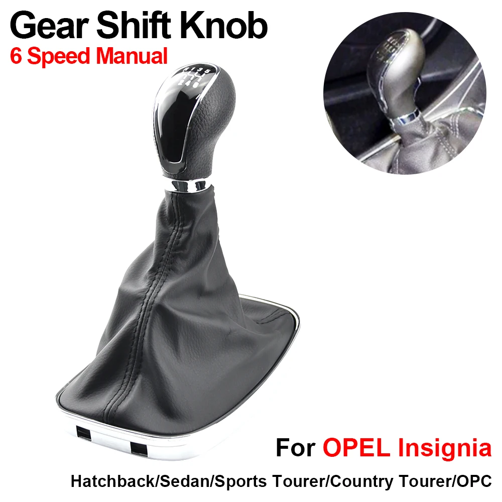 6-Speed-Car-Shift-Gear-Knob-PU-Leather-Boot-For-OPEL-VAUXHALL-Insignia ...