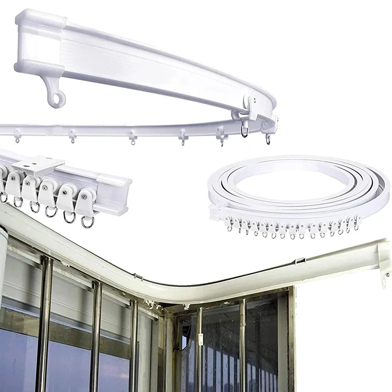 Flexible Bendable Curtain Track Ceiling Wall Mount Curved Heavy Duty RV ...