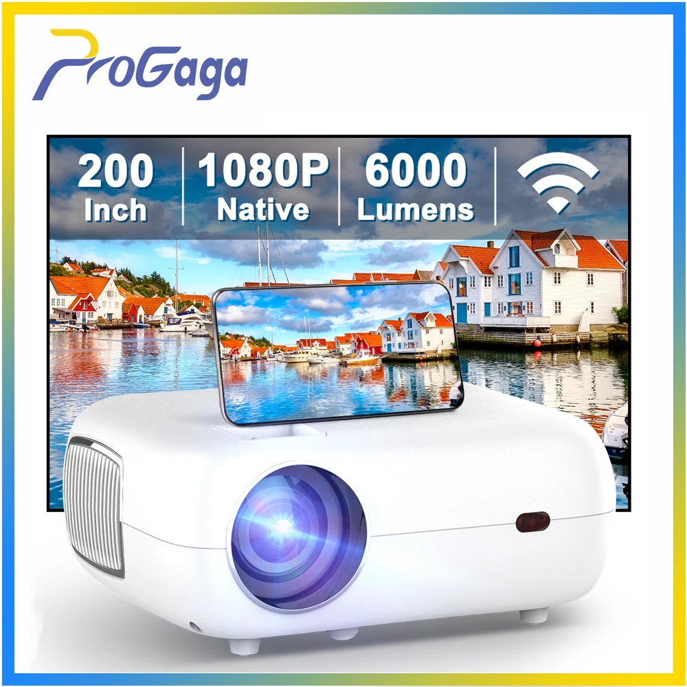 Progaga pg500 beamer projetor portátil real 1080p completo hd 200 ...
