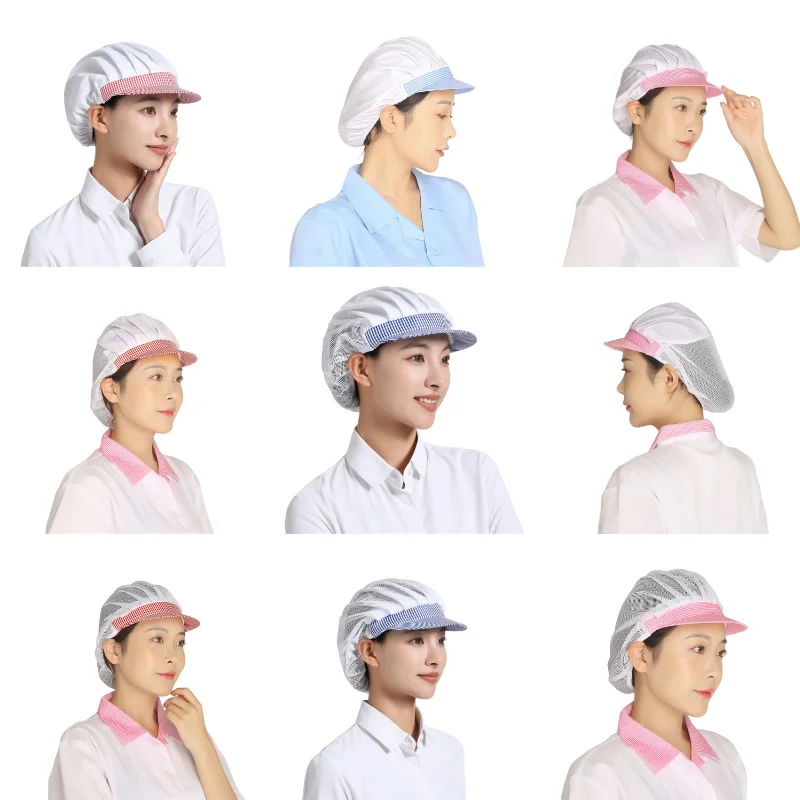 Plaid-Chef-Hats-For-Kitchen-Baking-Cooking-Safety-Dustproof-Hygiene ...