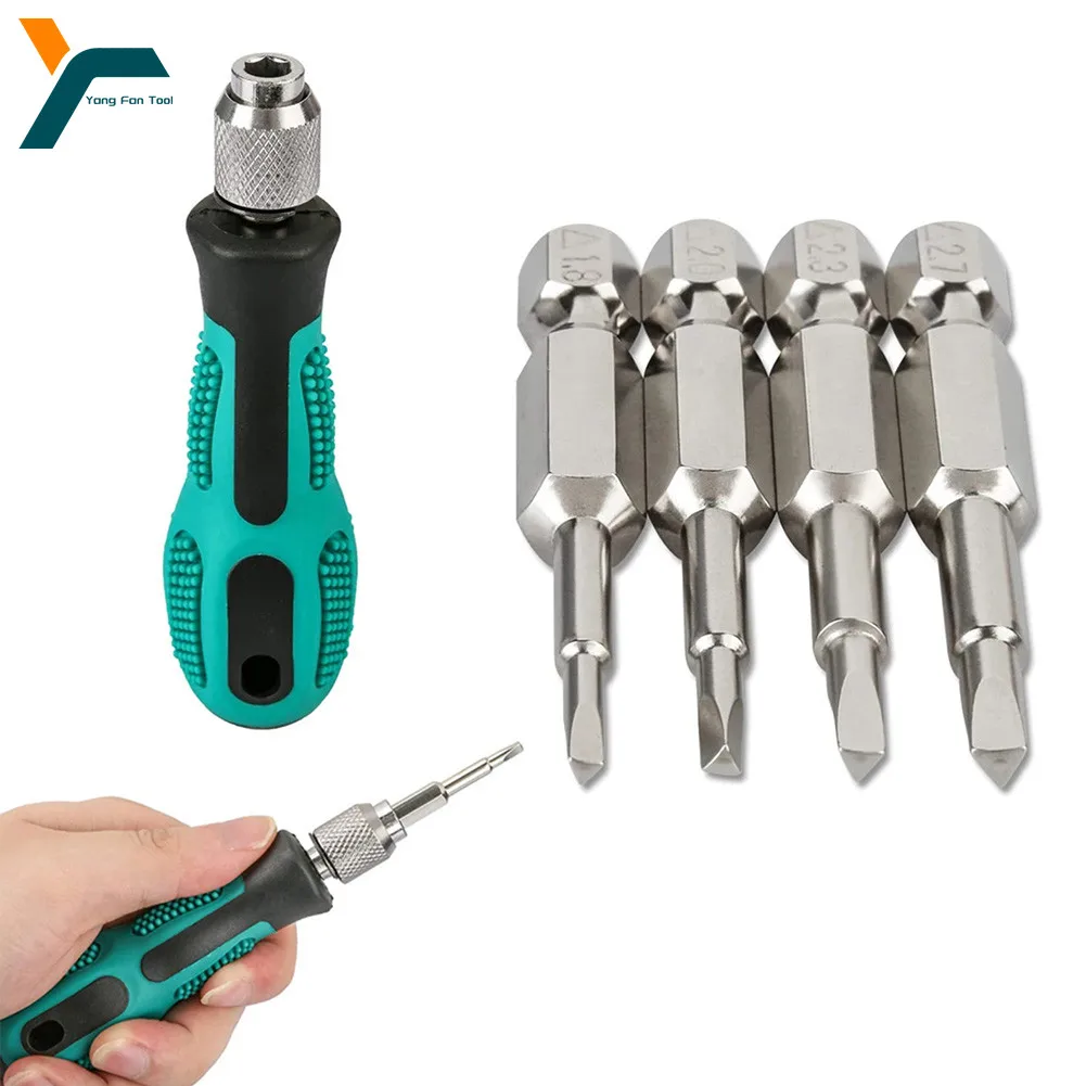 5Pcs-Triangle-Head-Screwdriver-Bit-Handle-Magnetic-Head-Set-1-4-Hex ...