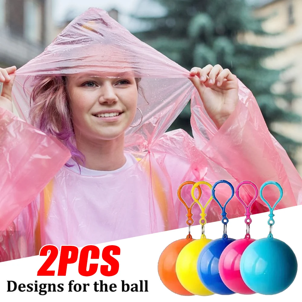 2Pcs-Mini-Raincoats-for-Adults-Portable-Disposable-Thicken-Raincoatball ...