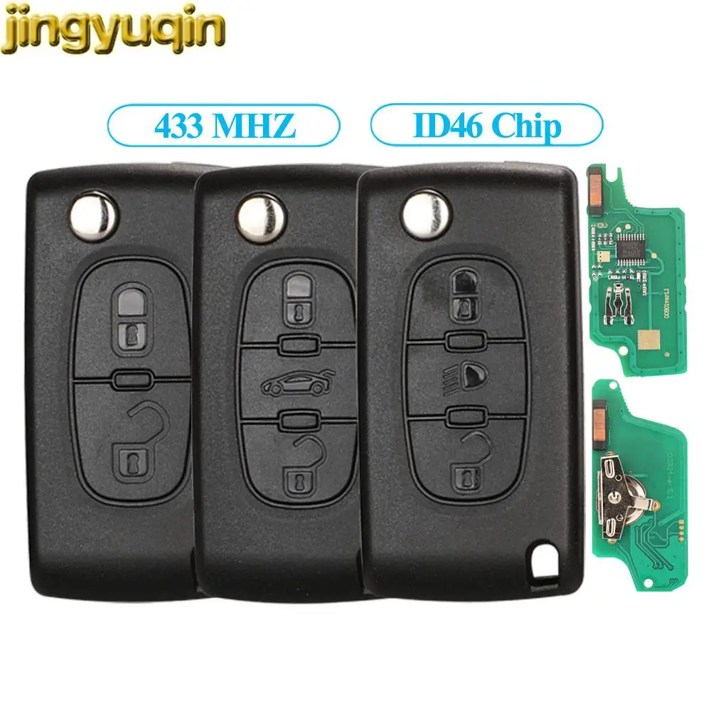 Jingyuqin-Remote-Flip-Car-Key-ASK-FSK-433MHZ-ID46-For-Citroen-C2-C4-C5 ...