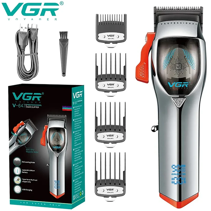 VGR-Hair-Clipper-Cordless-Hair-Cutting-Machine-Adjustable-Hair-Trimmer ...
