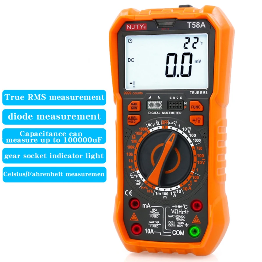 NJTY-58A-Multimeter-High-Precision-Digital-Display-Smart-Burn-Proof ...