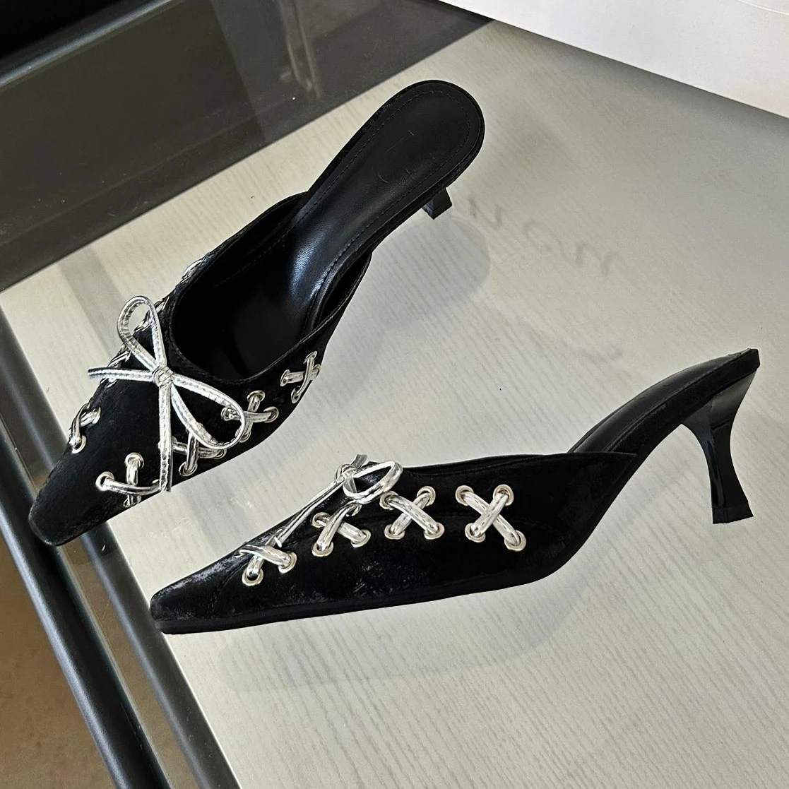 Pointed-Toe-Mueller-Slippers-Women-Fashion-High-Heels-Designer-Elegant ...